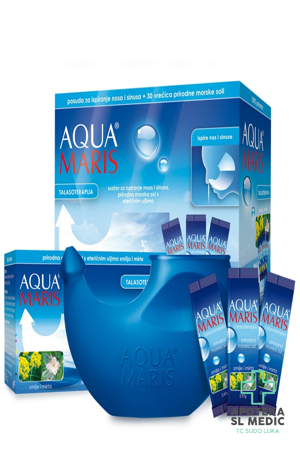 AQUA MARIS® TALASOTERAPIJA, Sistem za ispiranje nosa i sinusa, prirodna ...